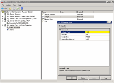 Using Only Tcp Ip For Connecting To Sql Server And Changing The