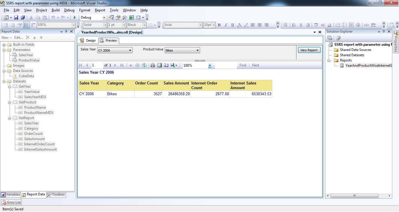 Ssrs Report With Single And Multi Selection Parameter Using Mdx Query Codeproject