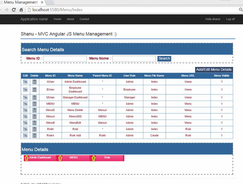 Aspnet Mvc User Role Base Menu Management Using Web Api And Angularjs Codeproject