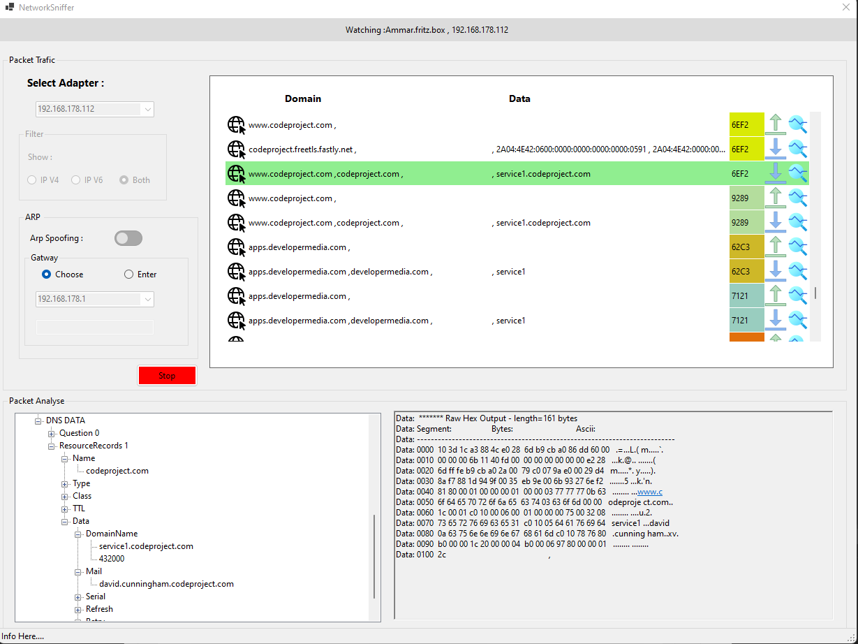 Network Sniffer And Analyzer Program Part 3 Codeproject