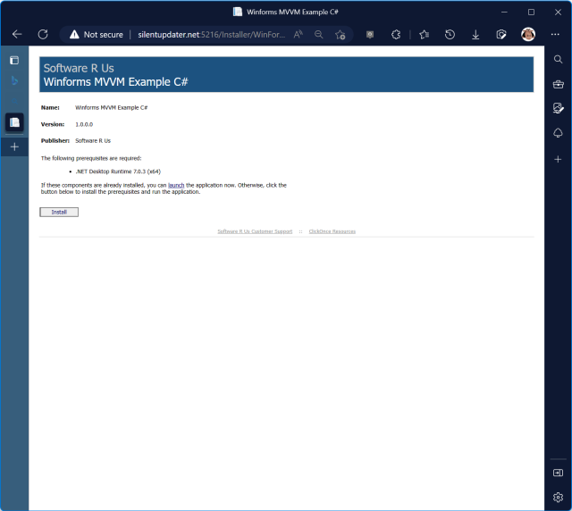 Net Silent Clickonce Installer For Winform And Wpf In C And Vb Codeproject