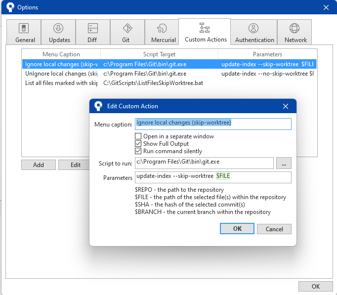 Git Sourcetree Custom Actions For Skip Worktree” Option Codeproject