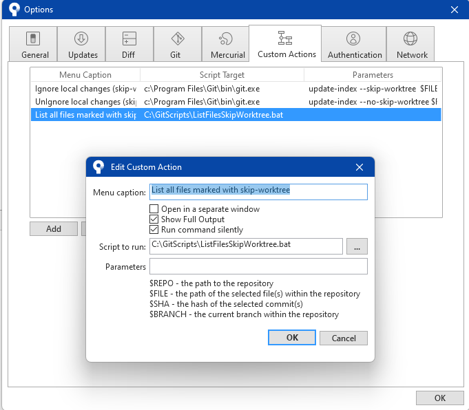 Git Sourcetree Custom Actions For Skip Worktree” Option Codeproject