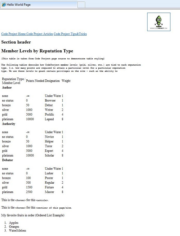 Beginning With Html And Css Part 312 Styling Your First Web Page Codeproject