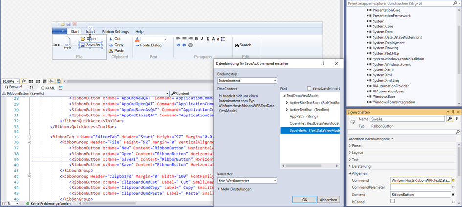 Winform Vbnet Hosting Wpf Ribbon Part 2 Using Icommand With Mvvm Pattern Codeproject