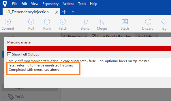 Git Error Refusing To Merge Unrelated Histories Codeproject