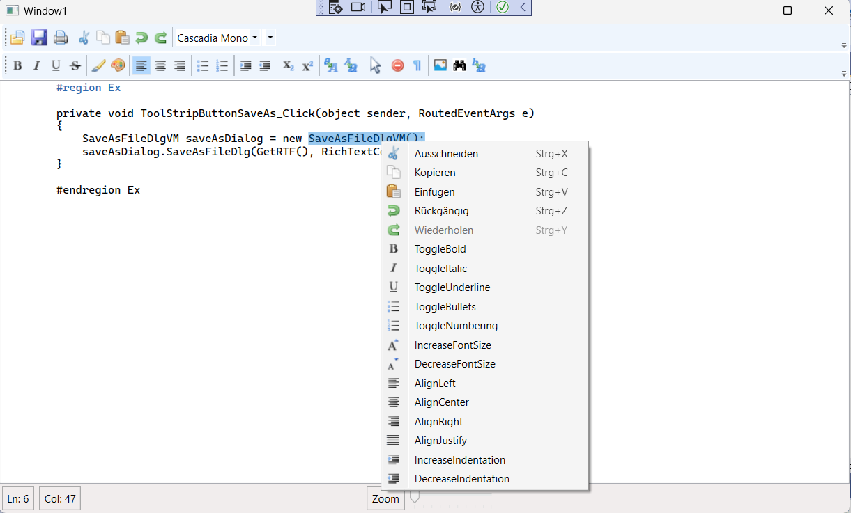 Wpf Net8 Extended Richtext Editor With Toolbar Codeproject