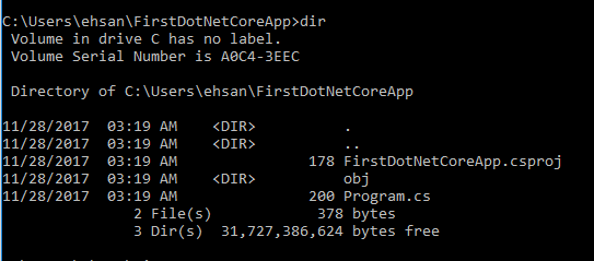Building First Console Application Using Command Prompt In Net Core 20 Codeproject