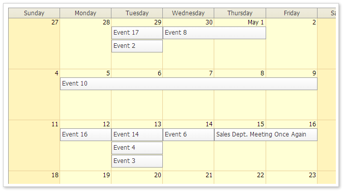 Daypilot Ajax Monthly Event Calendar For Aspnet Mvc In 10 Minutes Codeproject