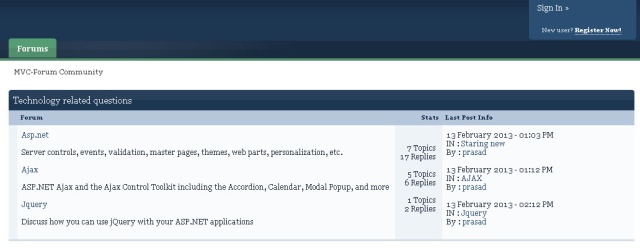 Forums Application Using Mvc4 And Entity Framework Codeproject 0805