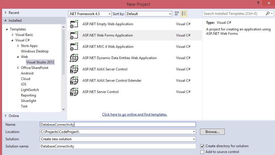 Day 1 Database Connectivity Aspnetc With Sql Server Create Operation Codeproject