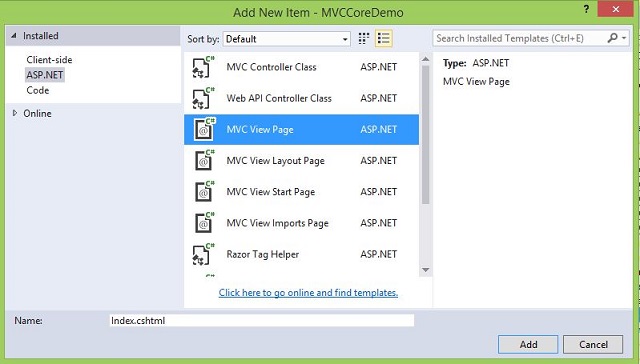Aspnet Core Getting Started With Aspnet Mvc Core Codeproject