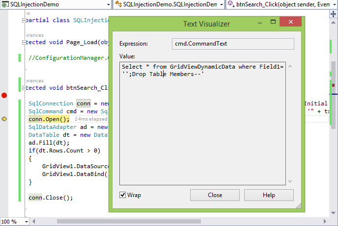 Protect Your Data Prevent Sql Injection Codeproject