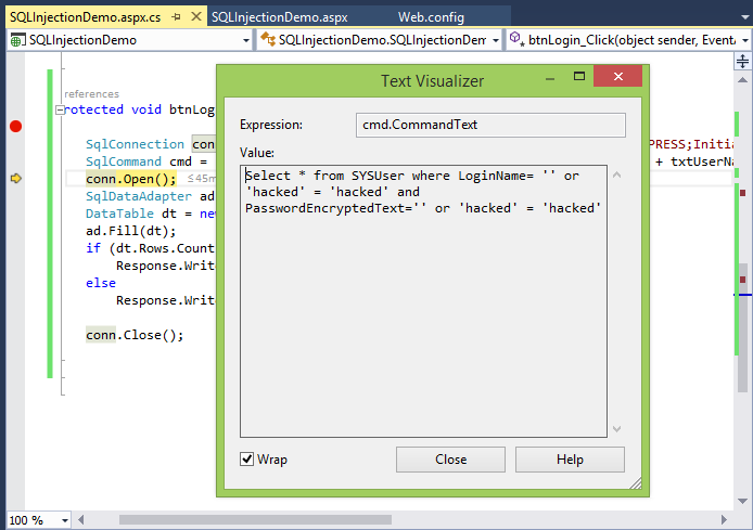 Protect Your Data Prevent Sql Injection Codeproject