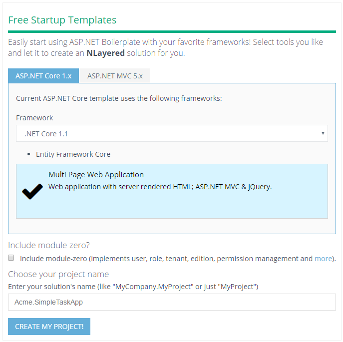 Using Aspnet Core Entity Framework Core And Aspnet Boilerplate To Create Nlayered Web