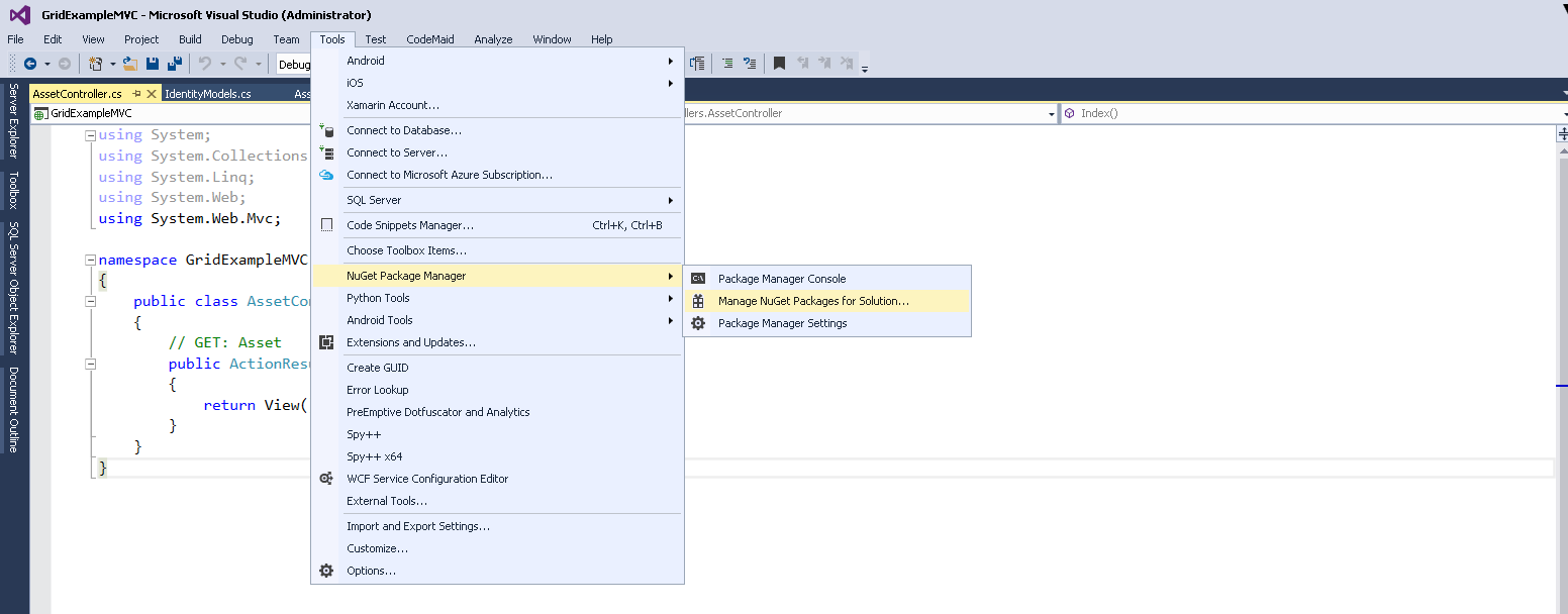 Gridview With Server Side Filtering Sorting And Paging In Aspnet Mvc 5 Codeproject
