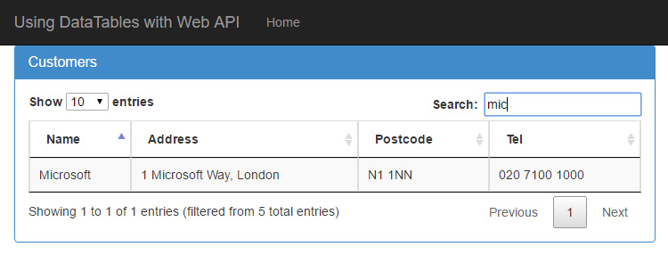 Using Datatables With Web Api Part 3 Paging Sorting And Searching Codeproject