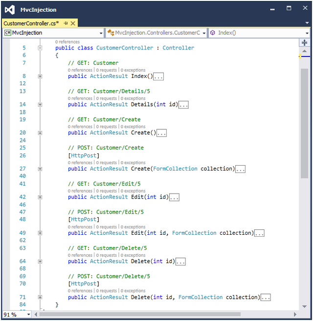 Dependency Injection Using Unity Framework With Aspnet Mvc Codeproject