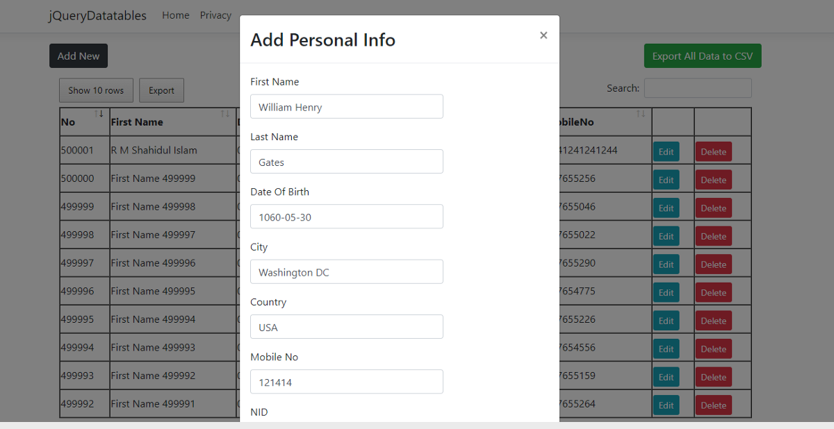 Aspnet Core Crud Operations With Paging Sorting Searching And Export Data Option Codeproject