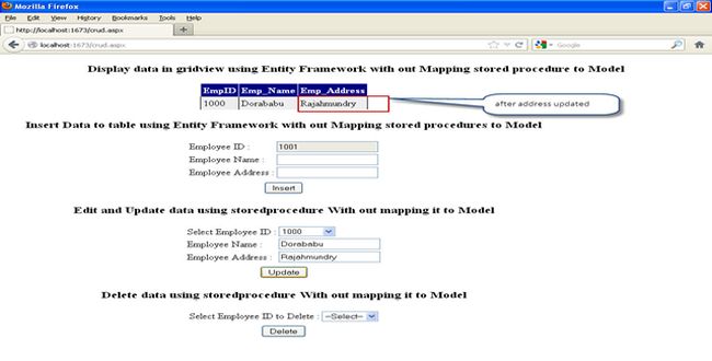 Entity Framework Crud Operations Using Stored Procedures Codeproject
