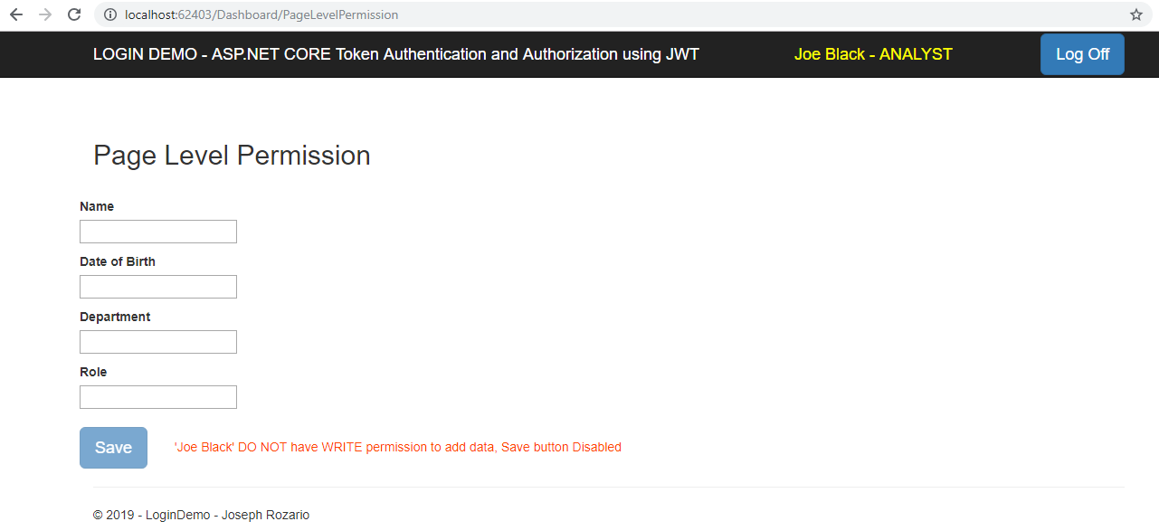 Aspnet Core Token Authentication And Authorization Using Jwt No Cookies Part 2 Codeproject