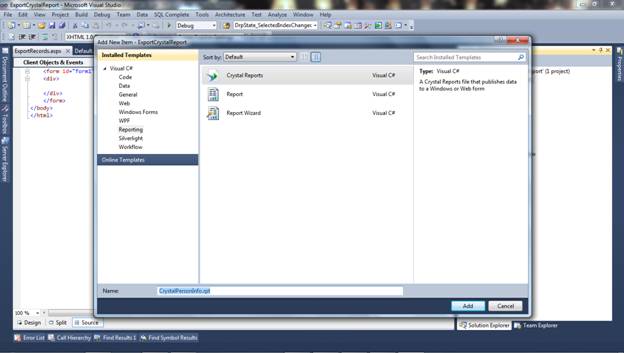 How To Export Crystal Report On Button Click In To Pdf Excel Word Html Rtf In Aspnet C