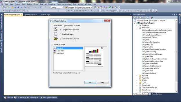 How To Export Crystal Report On Button Click In To Pdf Excel Word Html Rtf In Aspnet C