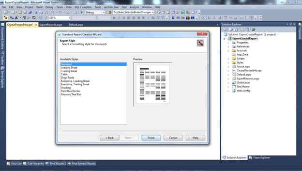 How To Export Crystal Report On Button Click In To Pdf Excel Word Html Rtf In Aspnet C