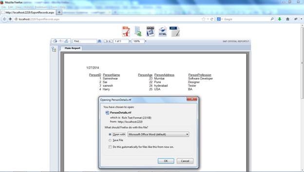 How To Export Crystal Report On Button Click In To Pdf Excel Word Html Rtf In Aspnet C