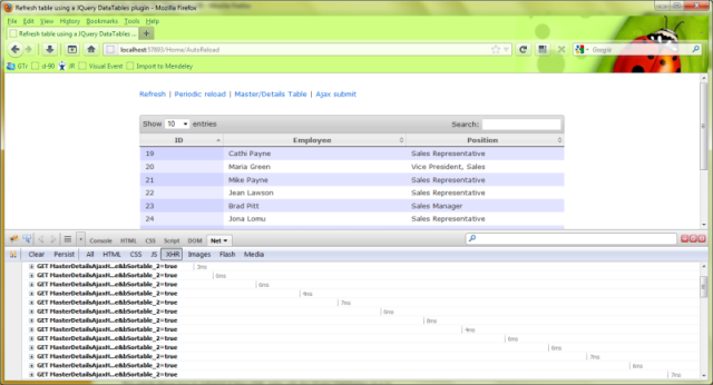 Refreshing Content Of The Table Using Ajax In Aspnet Mvc Jquery Datatables And Aspnet Mvc