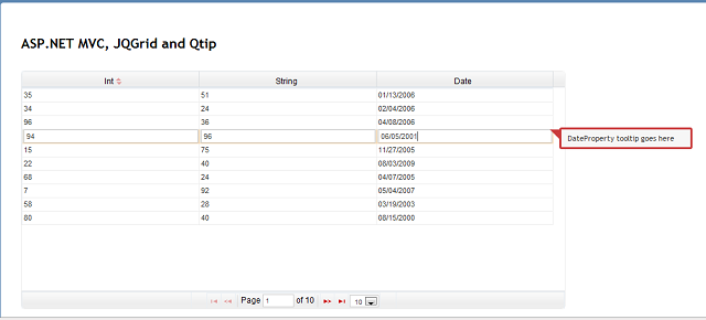 Qtip Integration With Jqgrid In Aspnet Mvc Codeproject