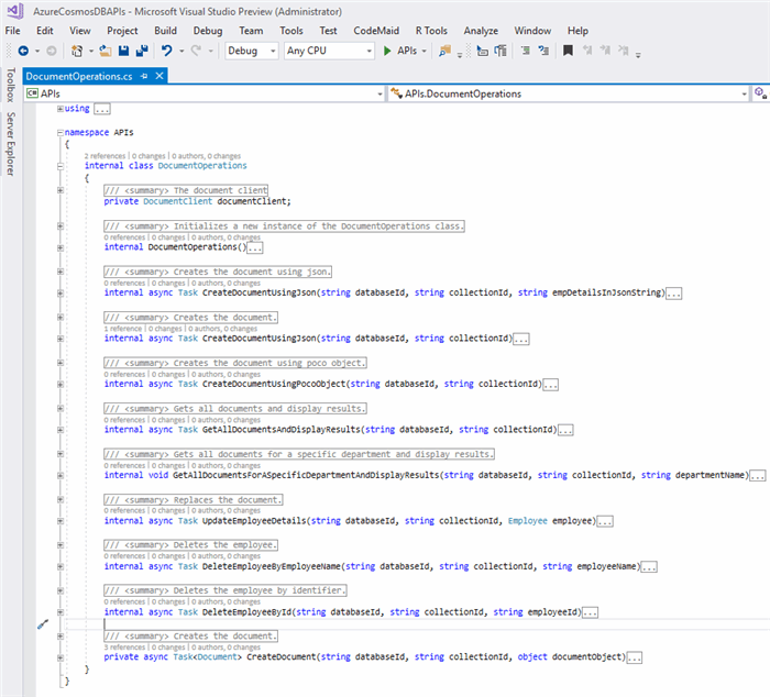 Custom Api Using Net Sdk For Sql Api At Azure Cosmos Db Codeproject