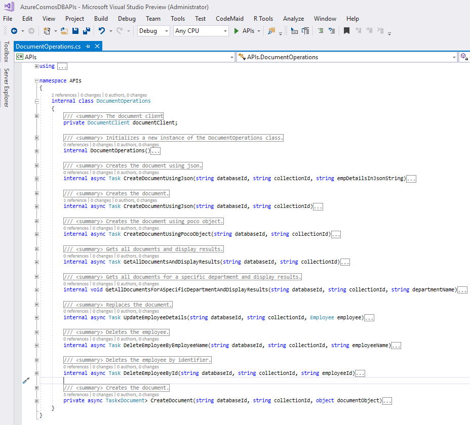 Custom Api Using Net Sdk For Sql Api At Azure Cosmos Db Codeproject