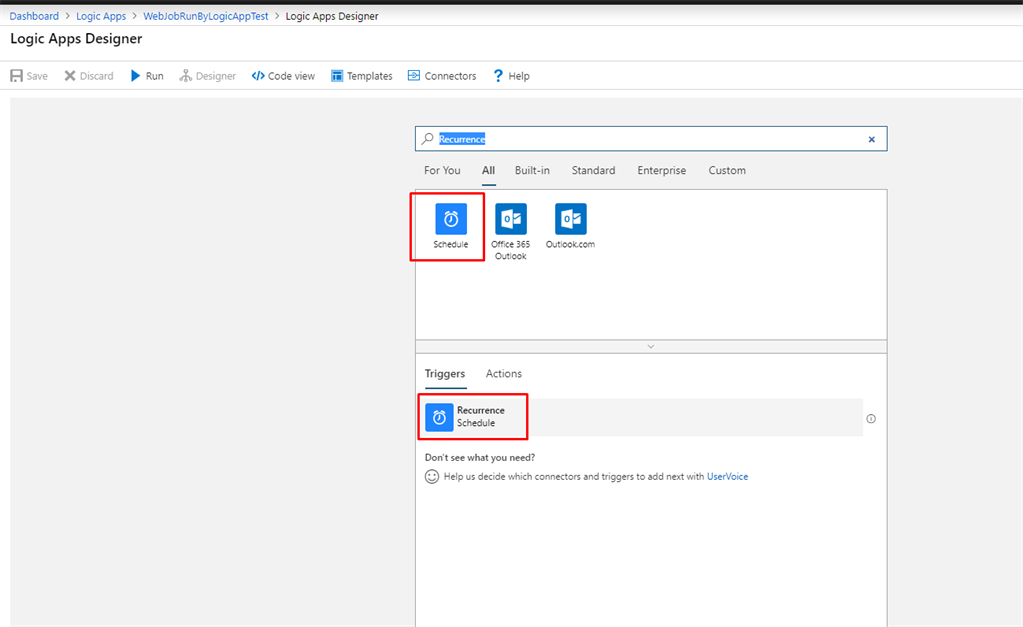 Schedule Azure Webjobs Using Azure Logic Apps Codeproject