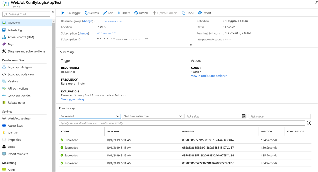 Schedule Azure Webjobs Using Azure Logic Apps Codeproject