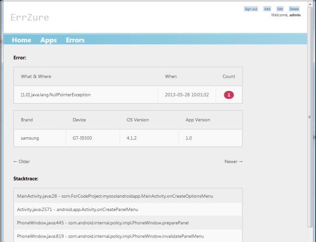 ErrZure - Self-managed error catcher- CodeProject ErrZure - Self-managed error catcher- CodeProject