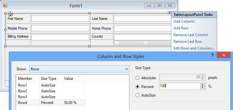 Designing The Layout Of Windows Forms Using A Tablelayoutpanel With Auto Expand Panels Codeproject
