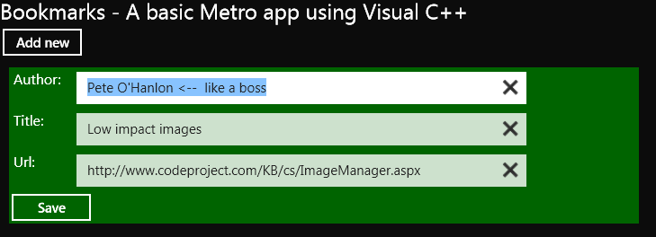 Visual C And Winrtmetro Databinding Basics Codeproject