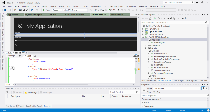 Mvvmcross Tipcalc Step 5 Creating A Windows Store Ui Codeproject