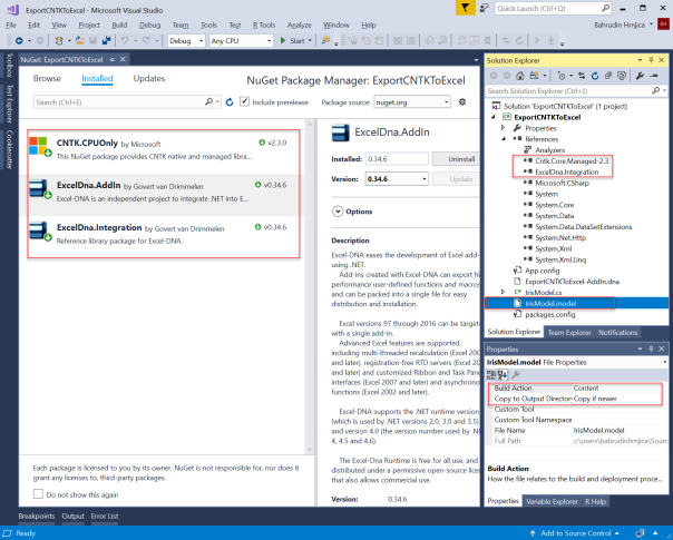Deploy Cntk Model To Excel Using C Codeproject