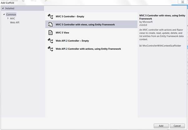 Crud Operations Easy With New Scaffolding Feature Of Mvc 5 Using Vs2013 Codeproject