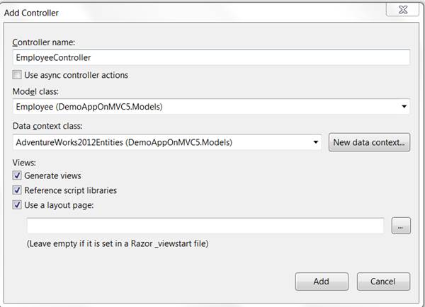 Crud Operations Easy With New Scaffolding Feature Of Mvc 5 Using Vs2013 Codeproject
