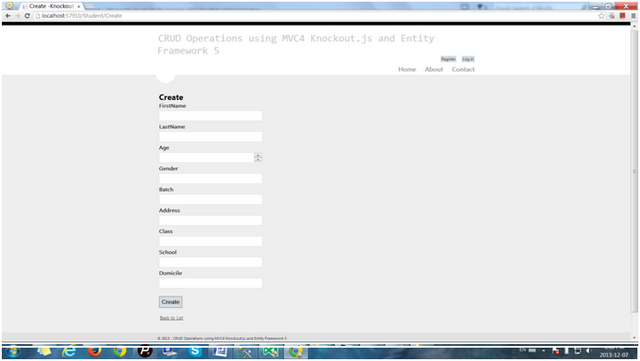 Complete End To End Crud Operations Using Knockoutjs And Entityframework 5 In Mvc4 Application