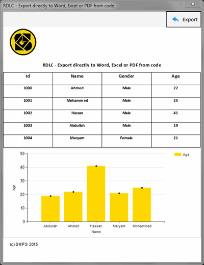 Rdlc Export Directly To Word Excel Or Pdf From Code Codeproject