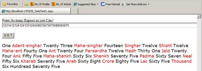 Convert Numeric Currency Into Words For Indian Currency Only Optimized Codeproject