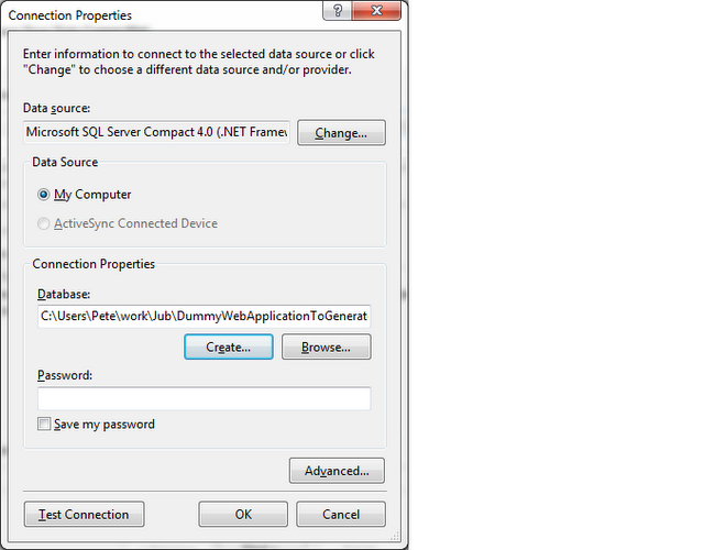 Generating A Sql Server Ce Database Schema From A Sql Server Database Using Entity Framework