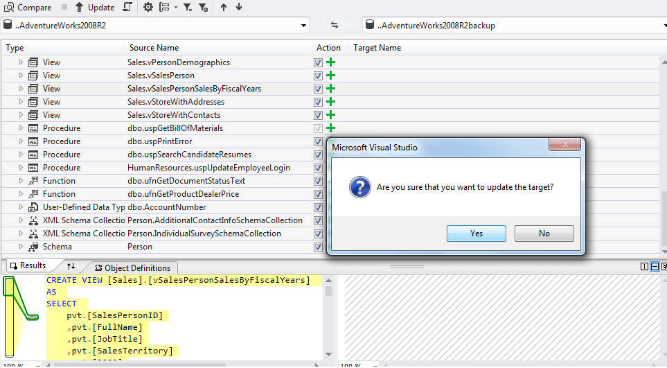 How To Compare Database Schema In Vs 2012 How To Update The Target Database To The Server
