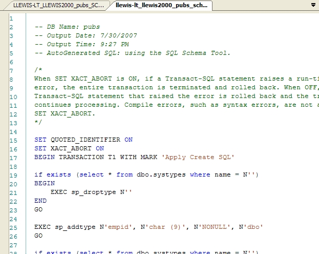 A Tool To Compare Sql Database Schema Versions Codeproject