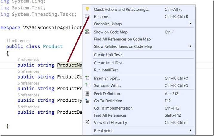 Renaming Assistance in Visual Studio 2015- CodeProject Renaming Assistance in Visual Studio 2015- CodeProject