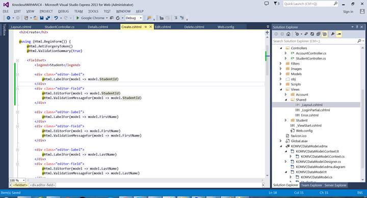 Complete Crud Operations In Mvc 4 Using Entity Framework 5 Without Writing A Single Line Of Code